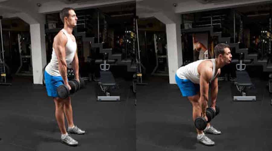 Stacchi gambe tese: variante con manubri - SuperPalestra